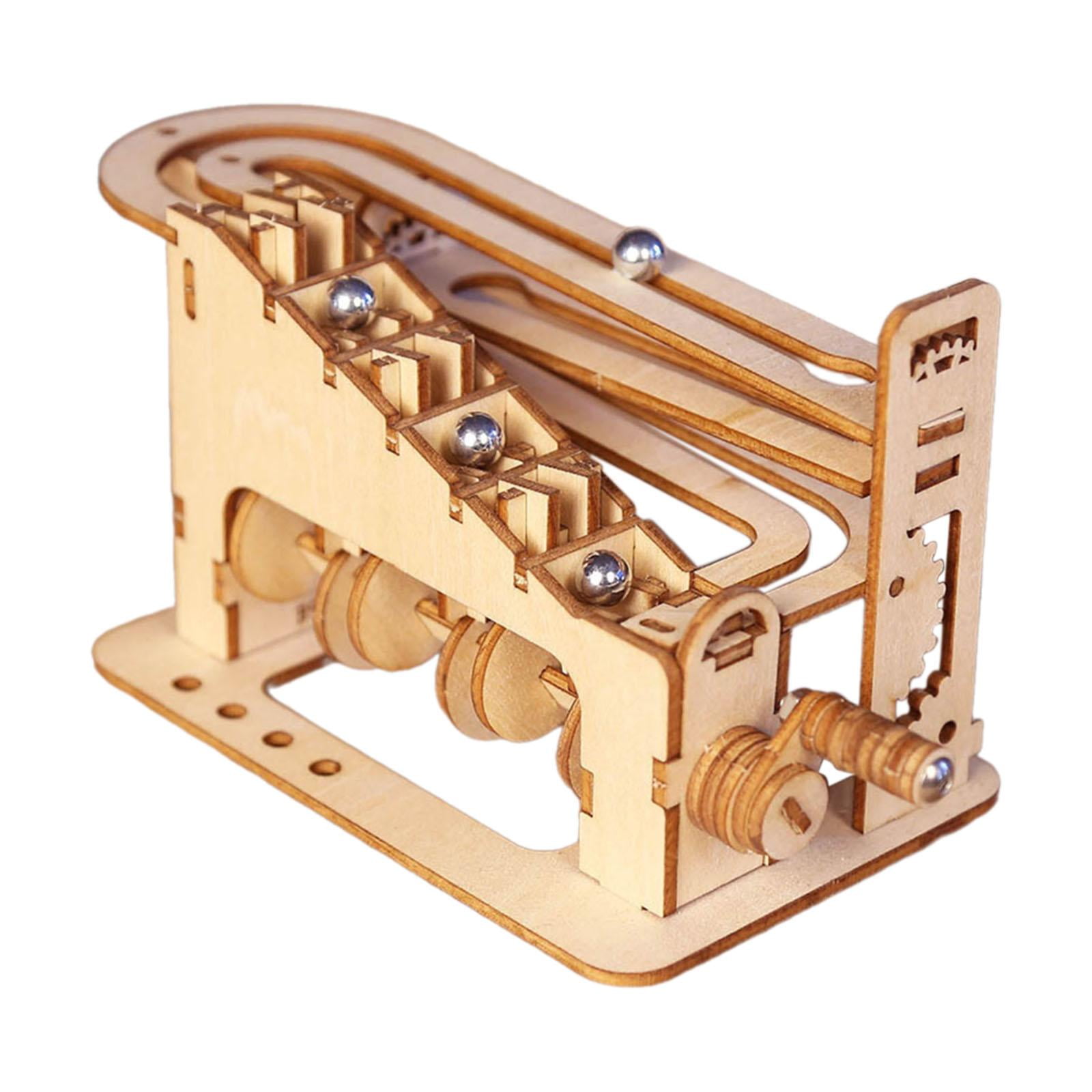 SiaBiced 3D Wooden Puzzle Craft Toy Hobbies Toy DIY Marble Run Model Building Kits Wooden ...
