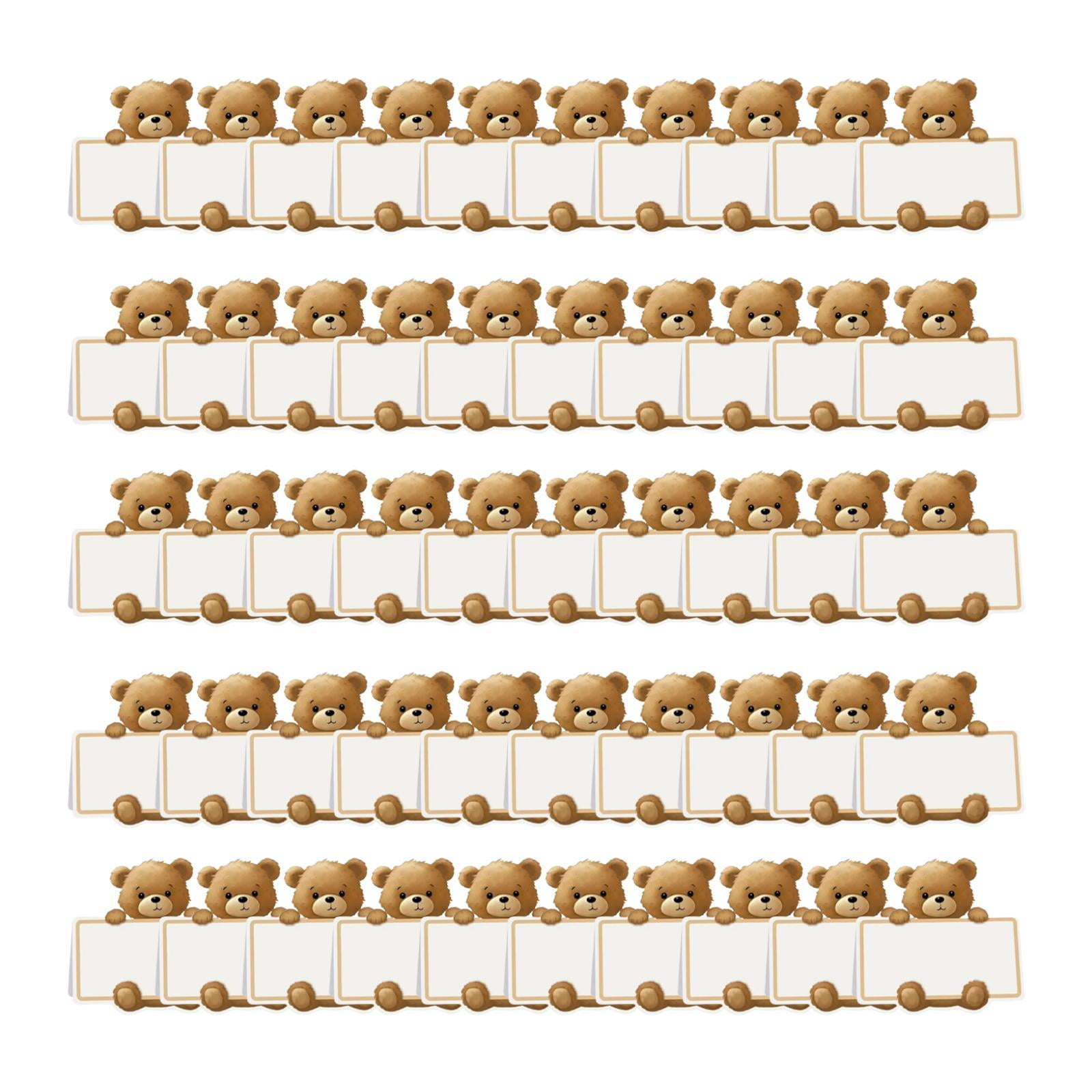 SiaBiced 50 Pieces Bear Name Place Cards Cute Party Supplies Decorative ...
