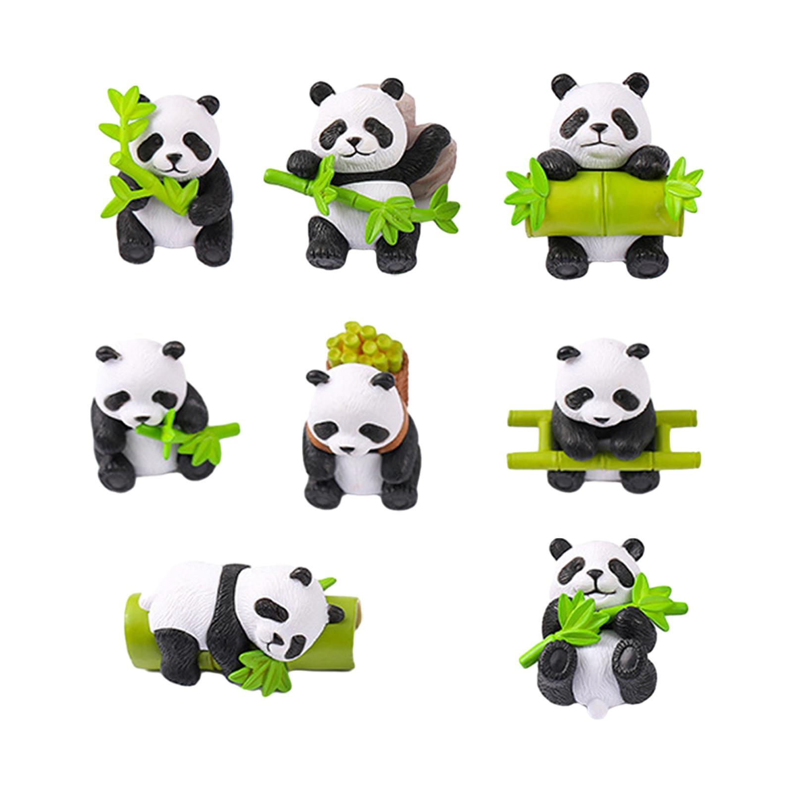 SiaBiced 8 Pieces Resin Panda Figurines Craft DIY Micro Landscape ...