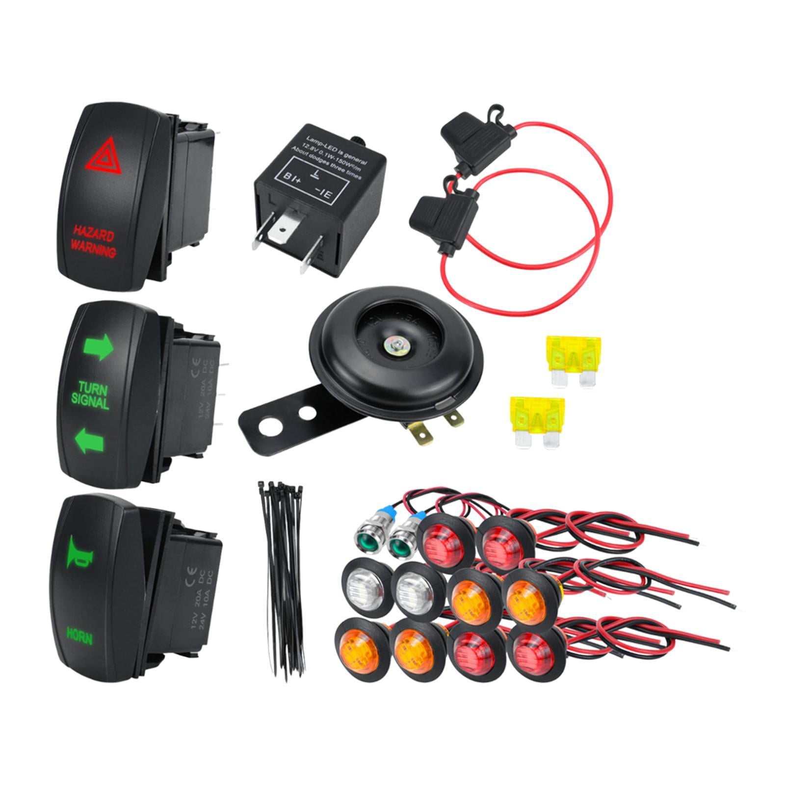 SiaBiced ATV UTV Rocker Switch Turn Sign Light Kit Universal Easy to ...