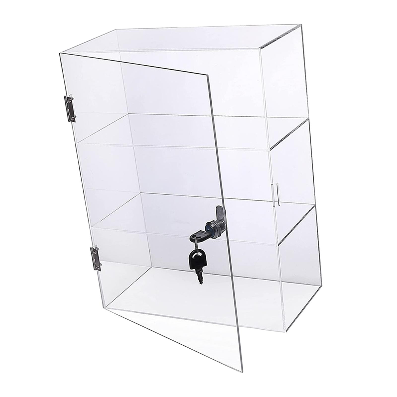 SiaBiced Acrylic Display Case with Lock Desktop Organizer Clear Display ...