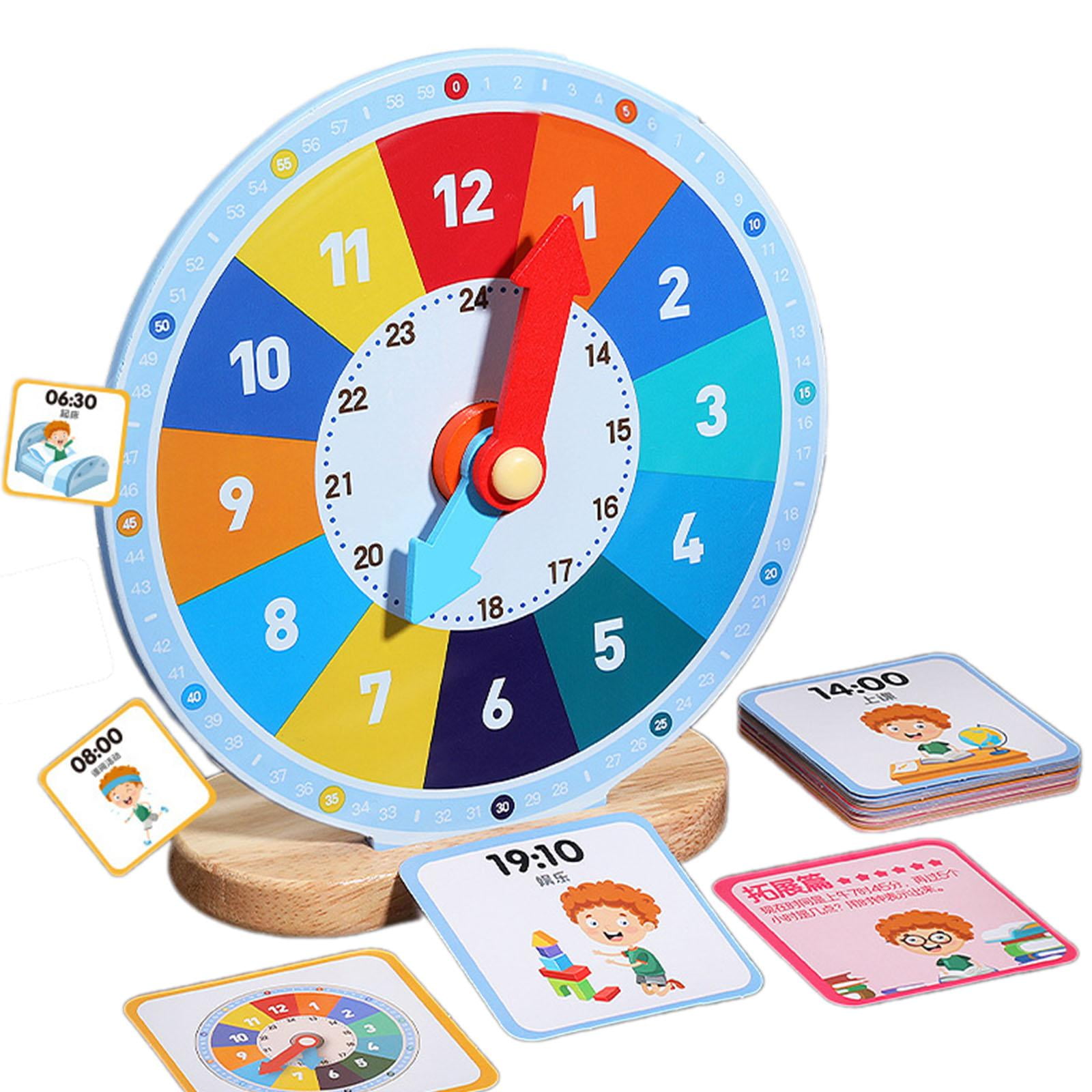 SiaBiced Analog Teaching Clock Sensory Toy Minutes with Flashing Cards ...