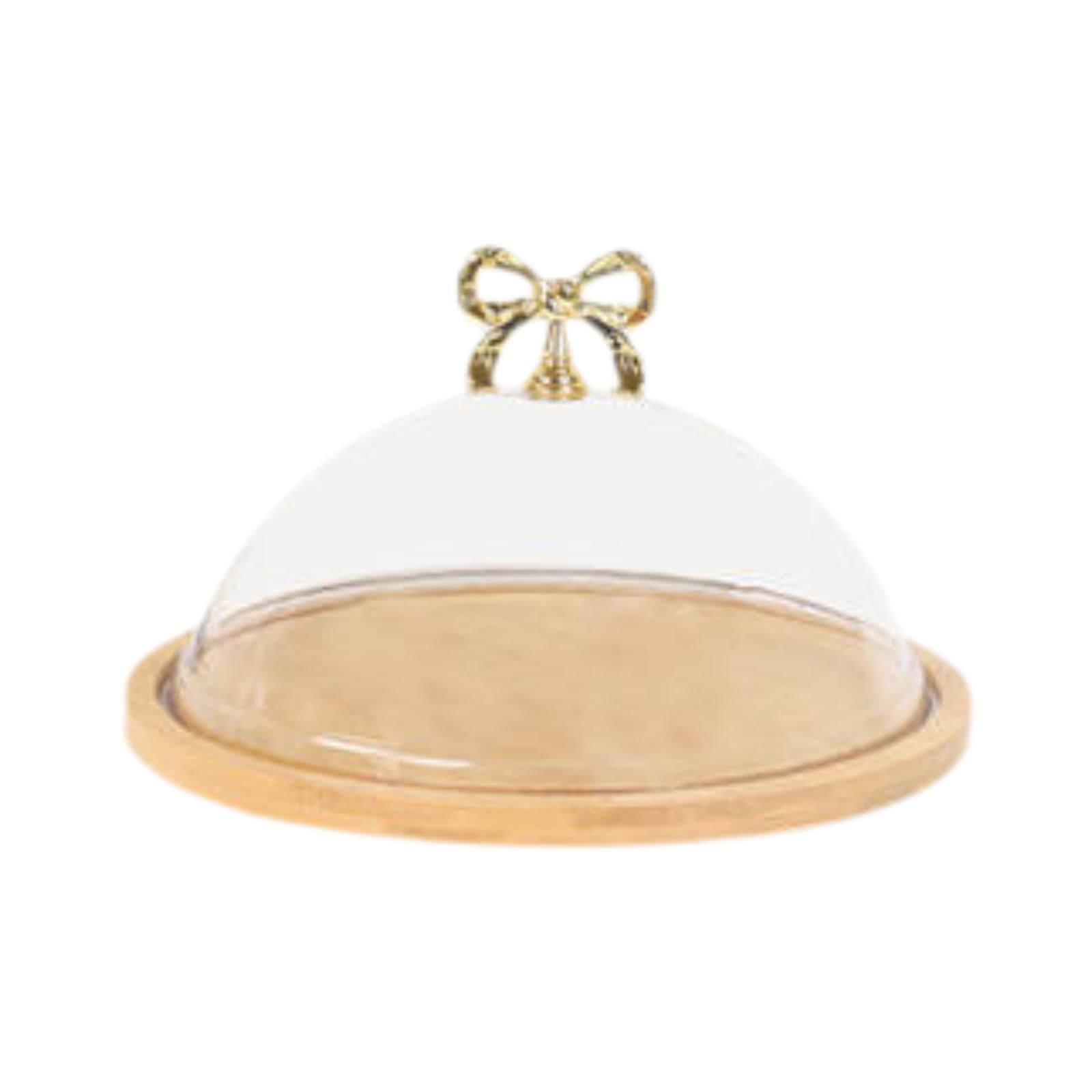 SiaBiced Bamboo Cake Stand with Dome Bread Display for Desserts Cookies ...