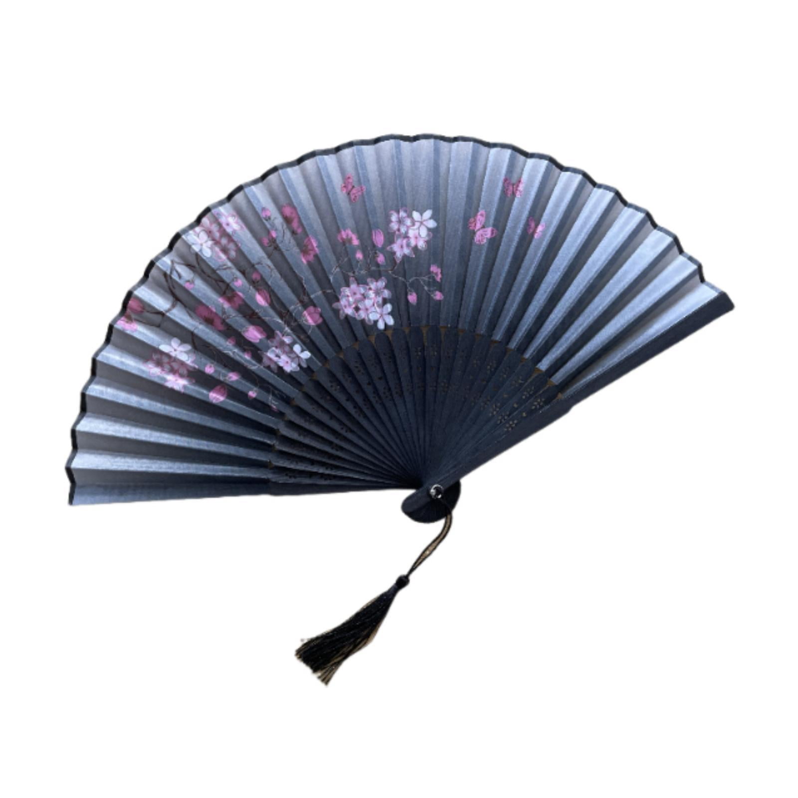 SiaBiced Chinese Folding Hand Fan Housewarming Gift Floral Cherry ...