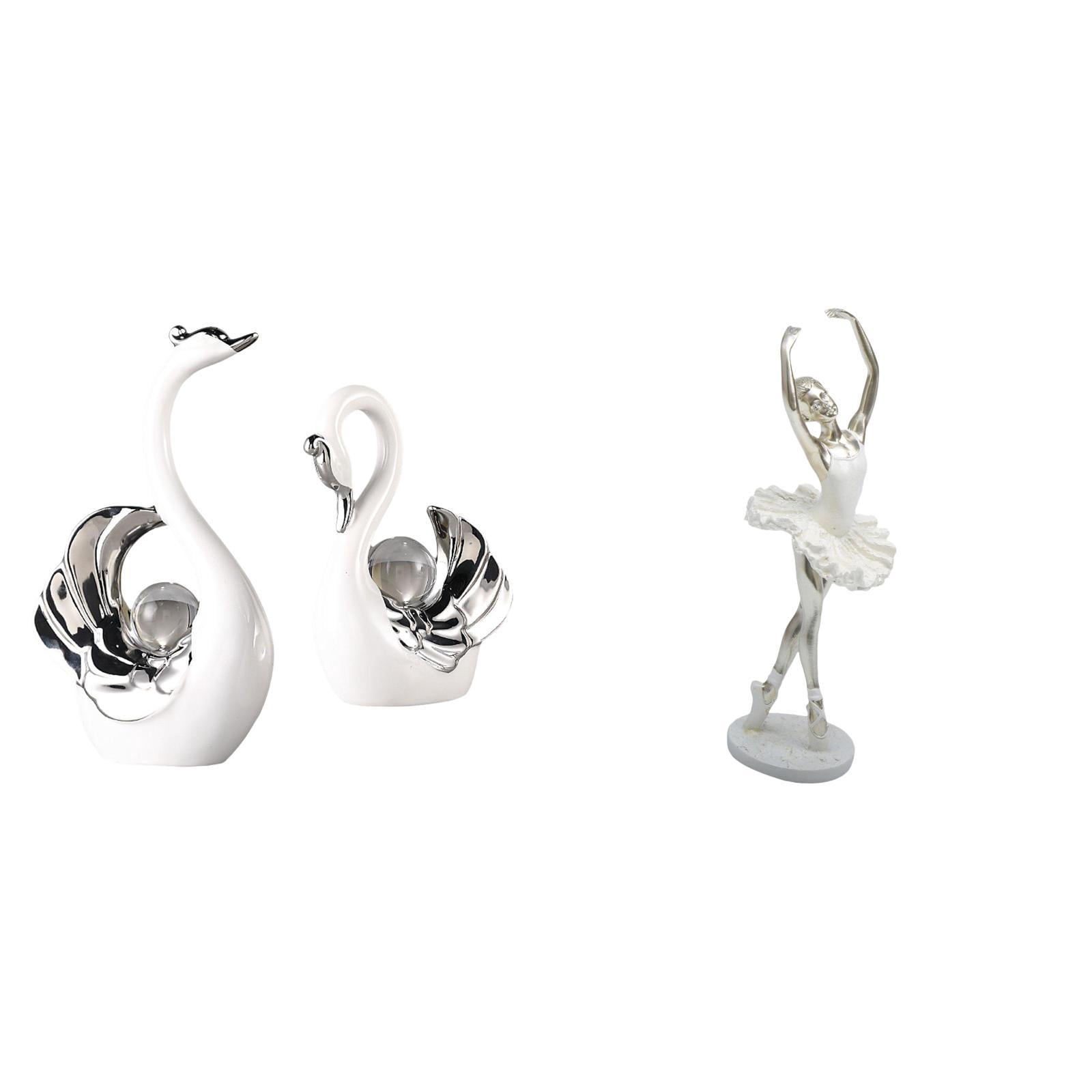 SiaBiced Creative Modern Dancing Swan Figurines Art Sculpture for ...