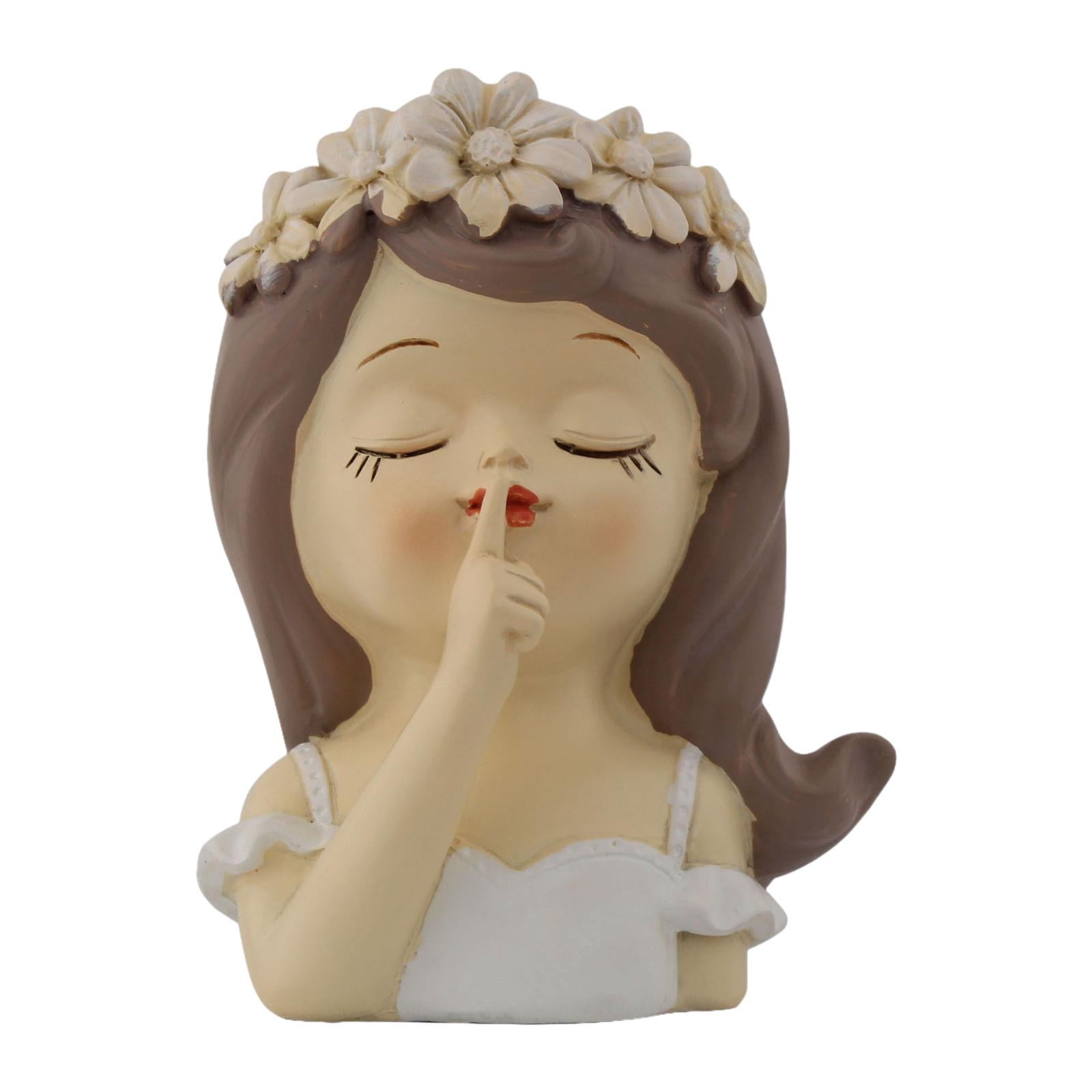 SiaBiced Cute Girl Flower Pot Resin Vase Photo Prop Fun Decor ...
