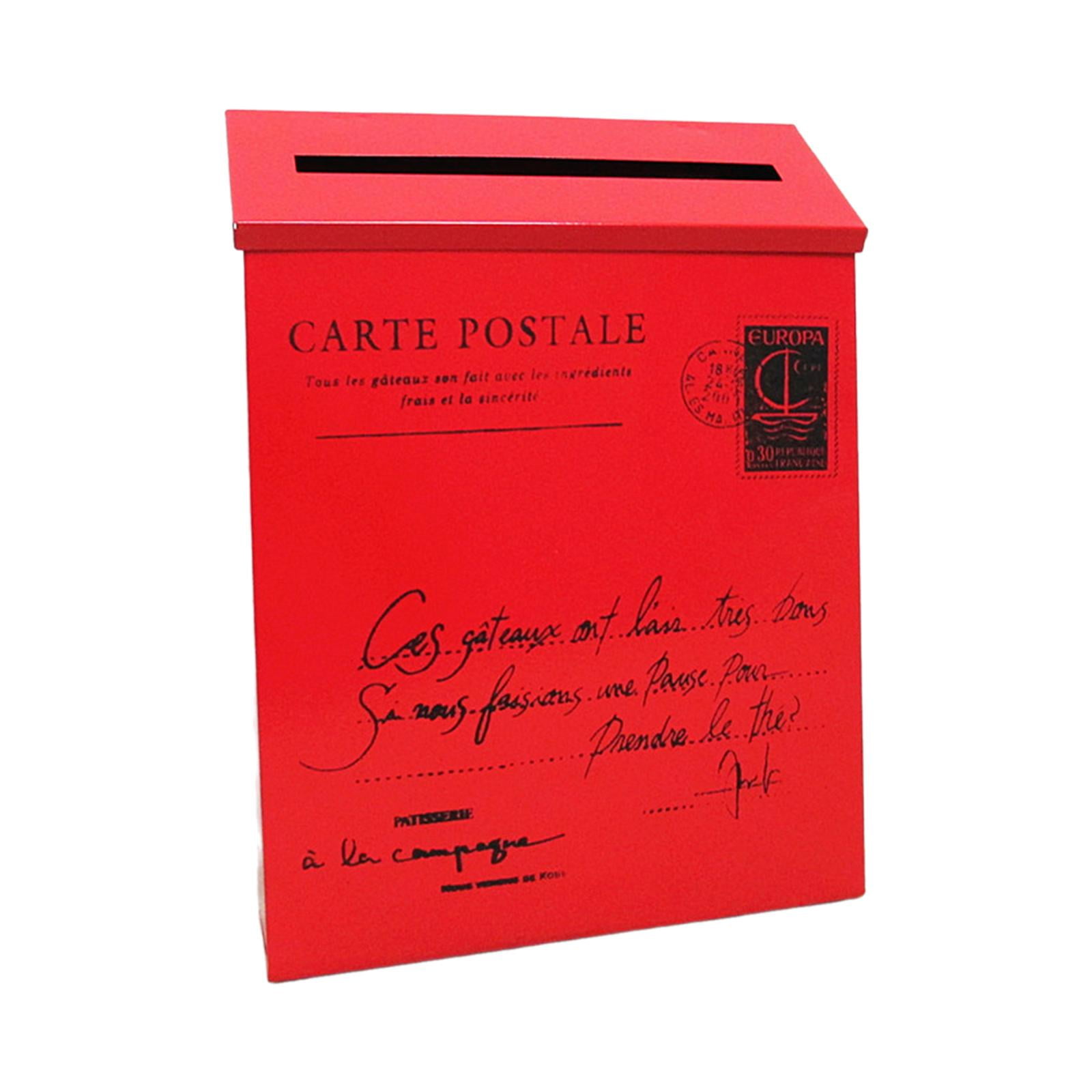 SiaBiced Drop Box Retro Tin Mailbox Metal Postbox Large Capacity ...