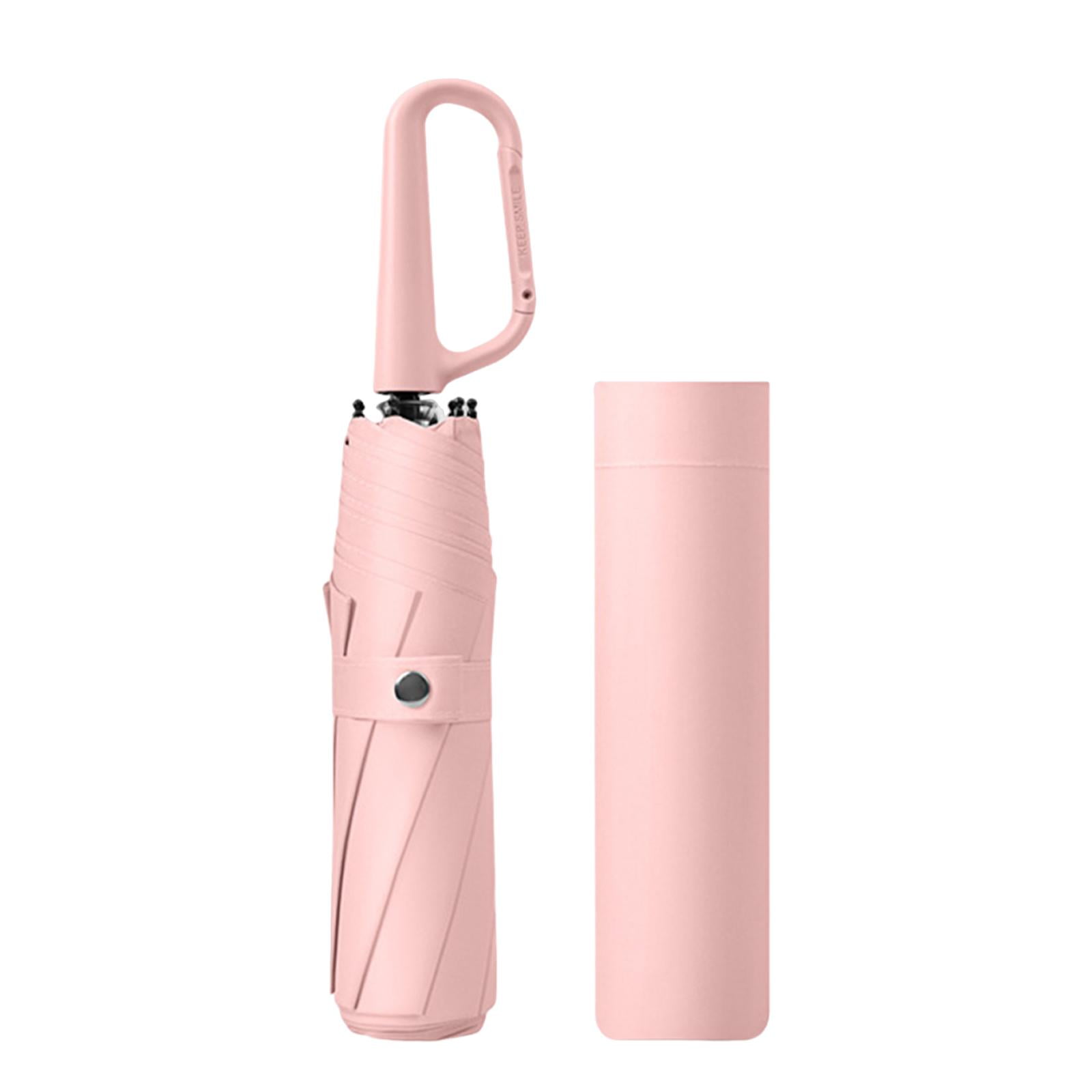 SiaBiced Folding Umbrella 8 Ribs Large Versatile Anti Rust Compact for Beach Trips Hiking pink ...