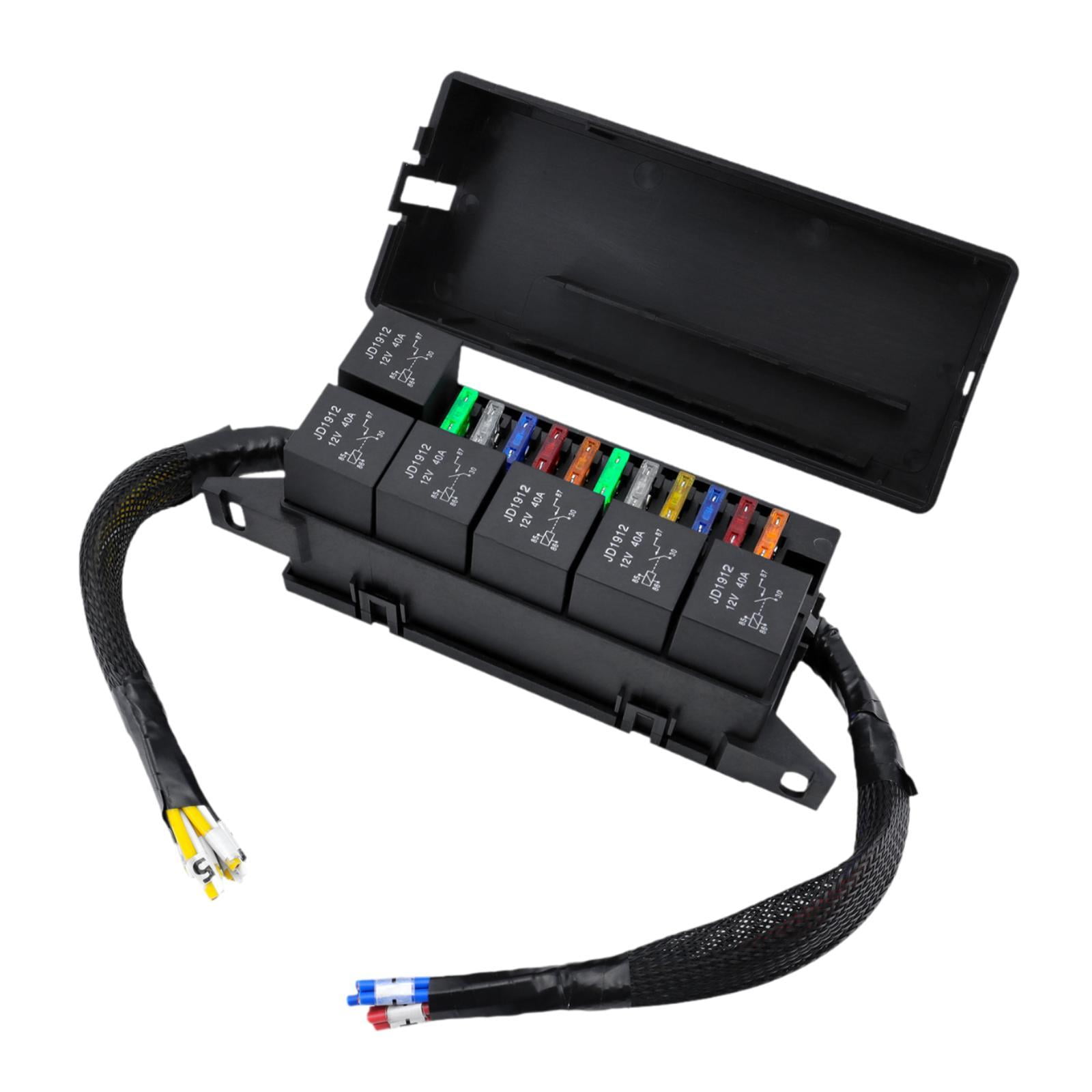 SiaBiced Generic 12V Relay Box Holder Maintenance Relay Panel 11 Way ...