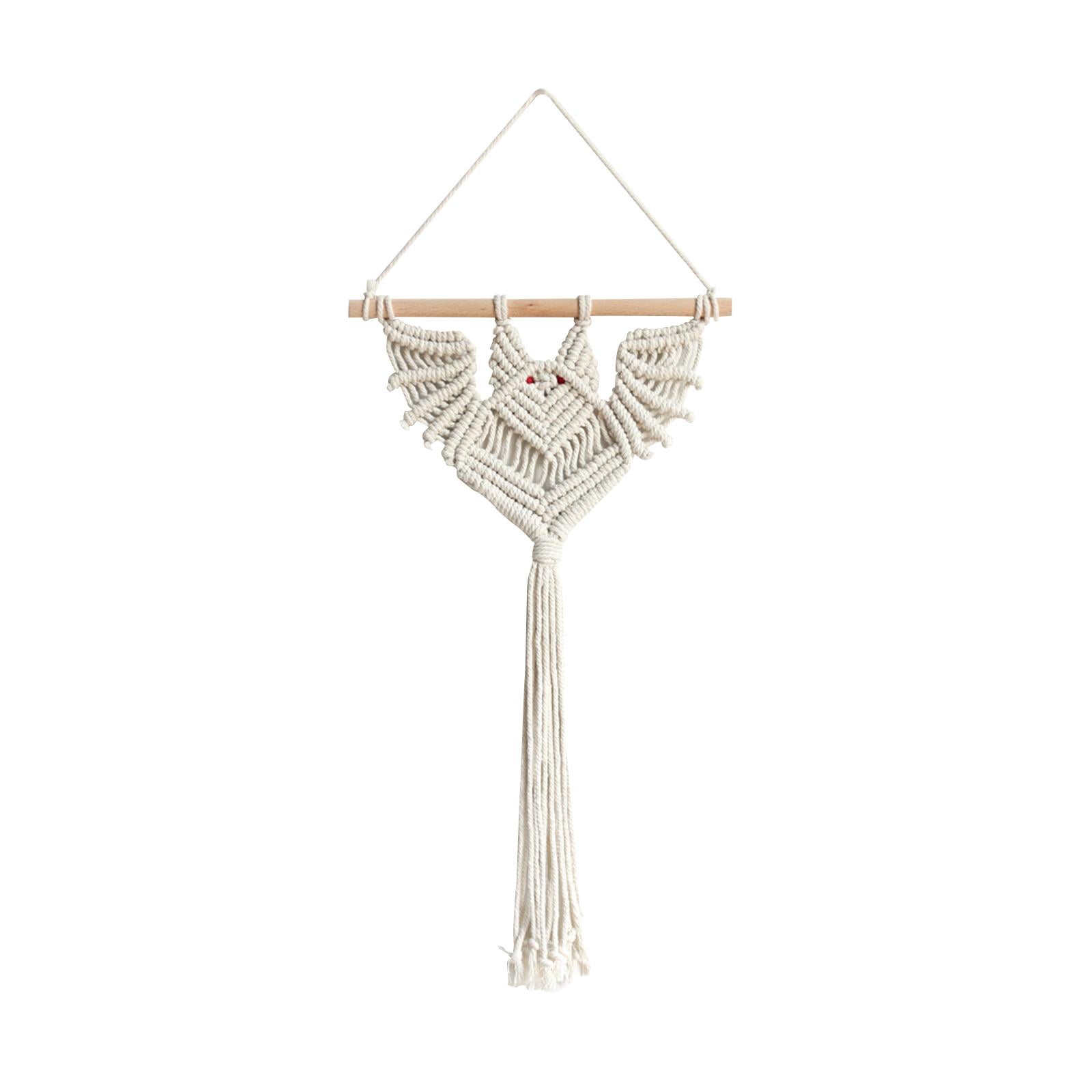 SiaBiced Macrame Wall Hanging Tapestry Long Tassel Bat Pattern ...