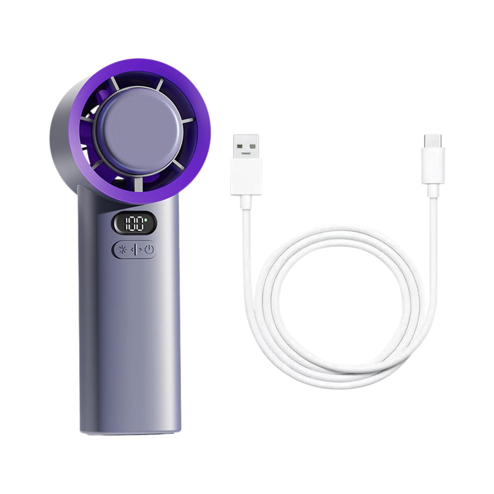 SiaBiced Mini Handheld Fan Digital Display USB Charging 100 Speeds ...