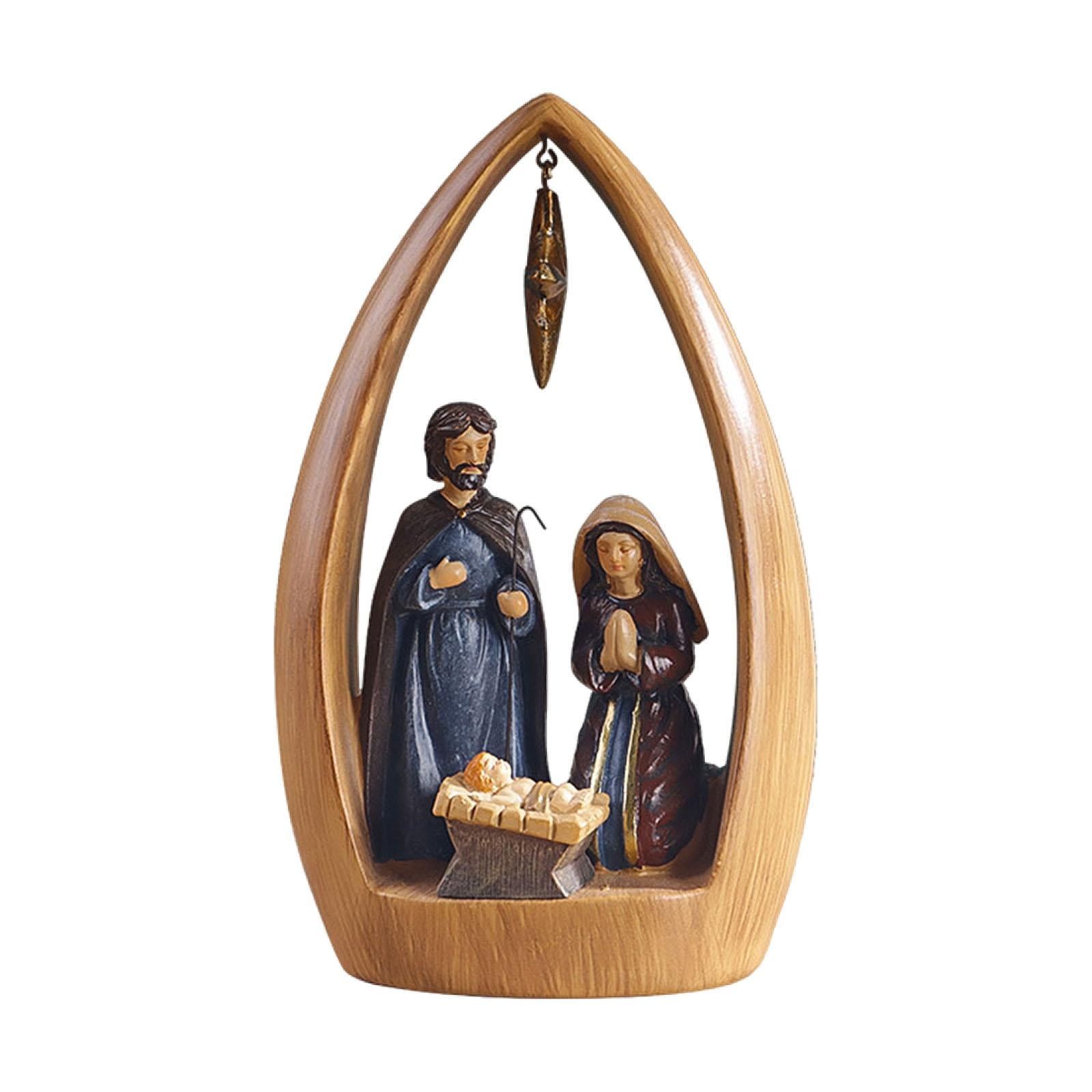 SiaBiced Nativity Scene Figurine Birth of Jesus Decoration, Religious ...