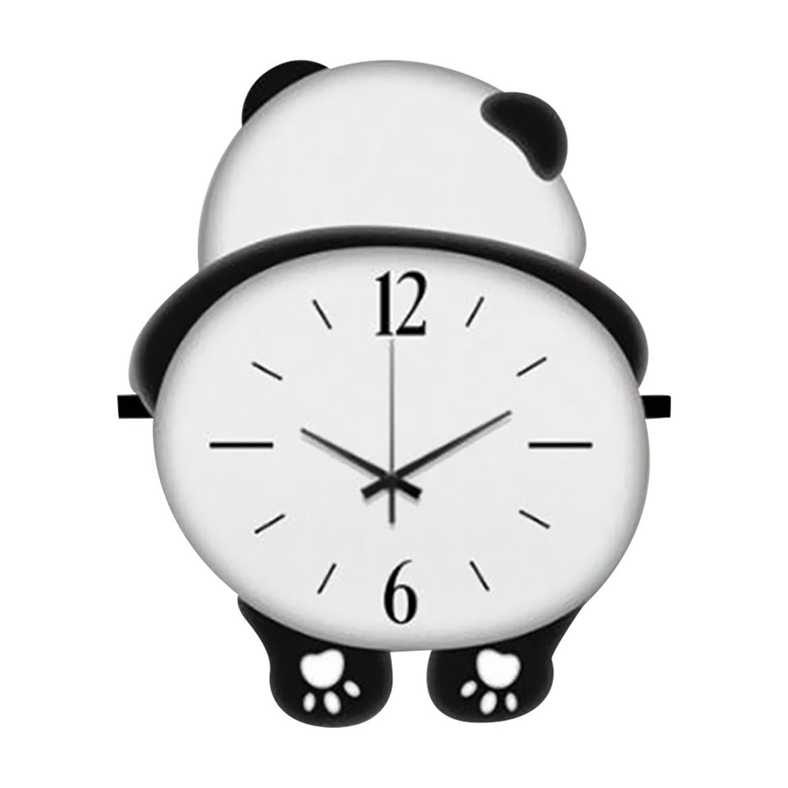 SiaBiced Panda Shaped Wooden Wall Clock, Modern Decoration, Battery ...