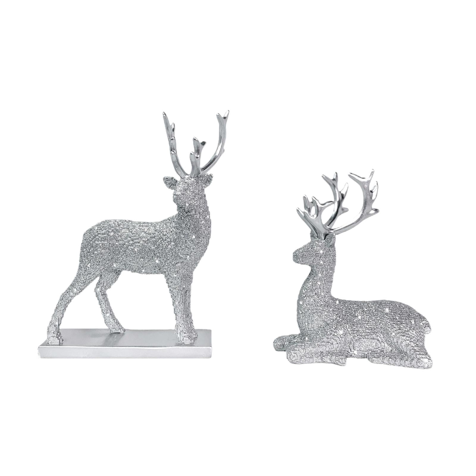 SiaBiced Reindeer Figurines Elk Sculpture Crafts Decoration Elk Deer ...