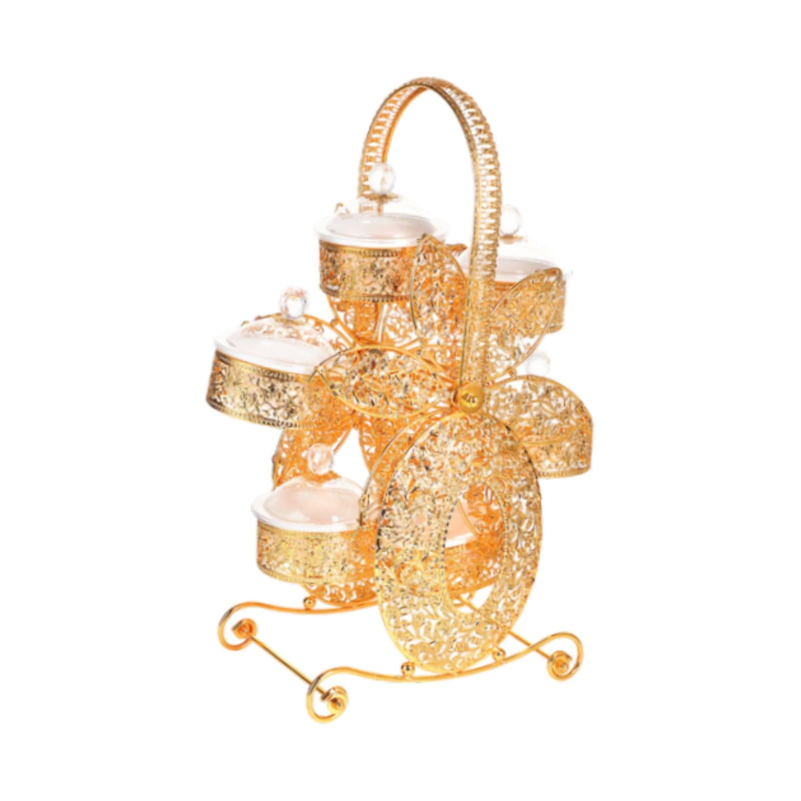 SiaBiced Rotating Snack Serving Tray Divided Serving Dishes European ...