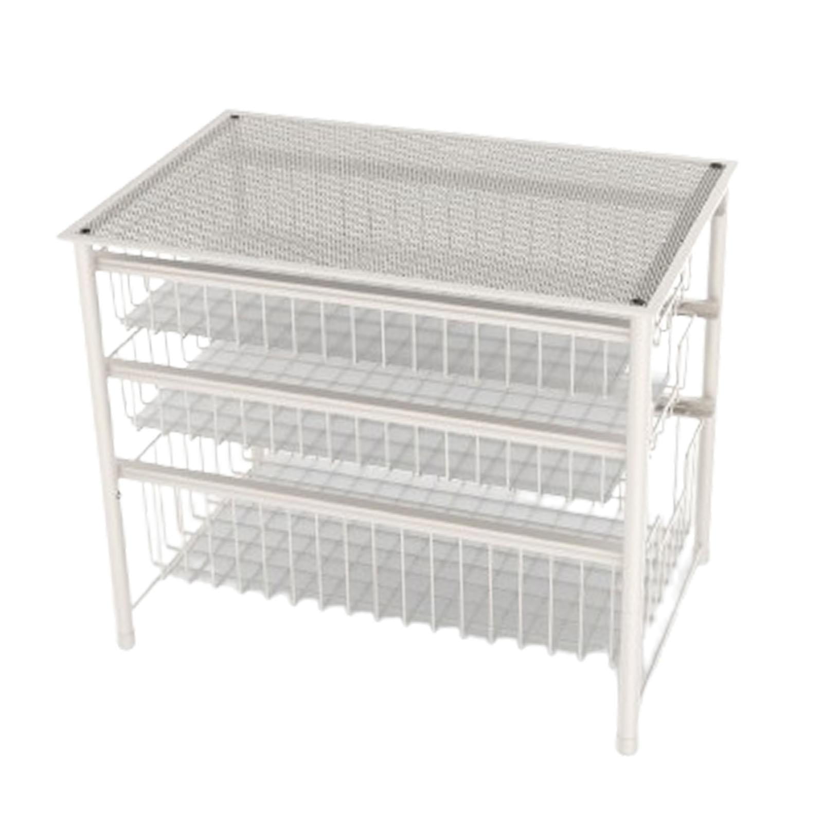 SiaBiced Sliding Basket Storage Rack Pull-out Organizer Removable 3 ...