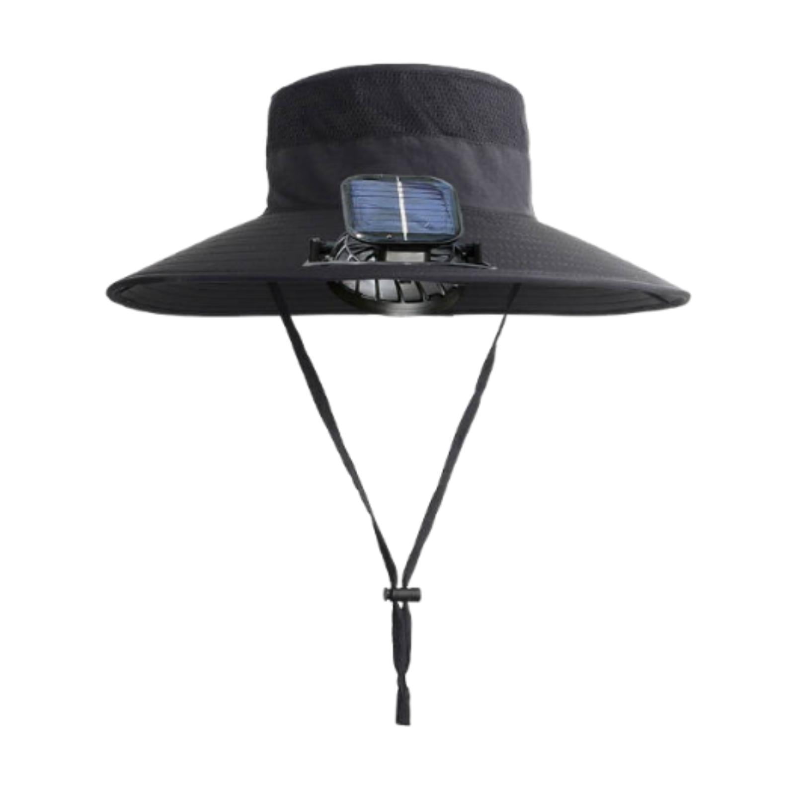 SiaBiced Solar Fan Hat 3 Speed Adjustable Portable Sun Cap for Camping ...