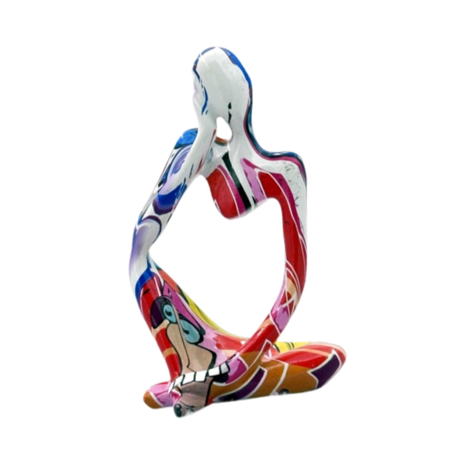 SiaBiced Thinker Resin Statue Figurine Abstract Sculpture Desk Table ...