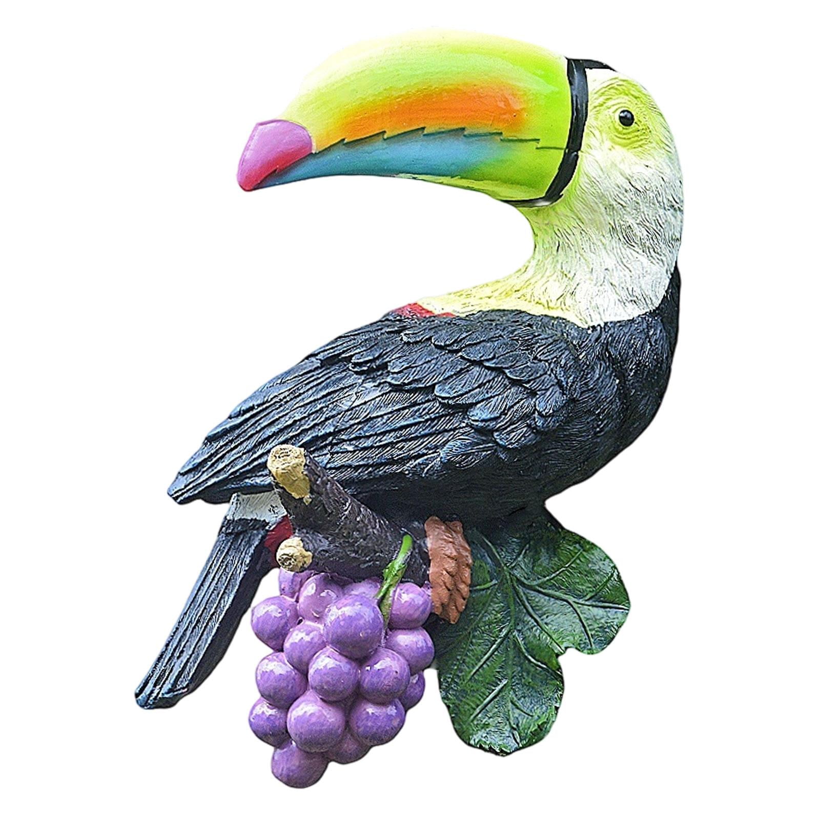 SiaBiced Toucan Tree Decor Sculpture Garden Statue Toucan Figurine for ...