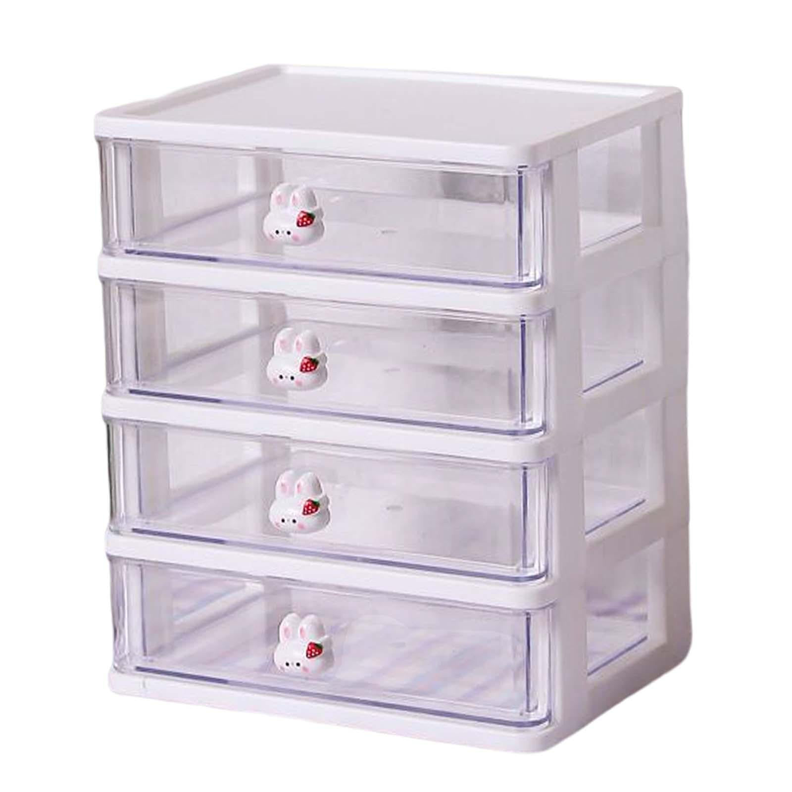 SiaBiced drawer organizer storage box dividers 4 Drawers White ...