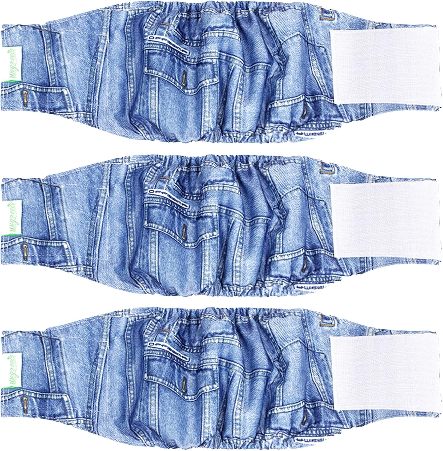 Siabmc 3 Pack Jeans Washable Dog Diaper Male, Reusable Washable Male ...