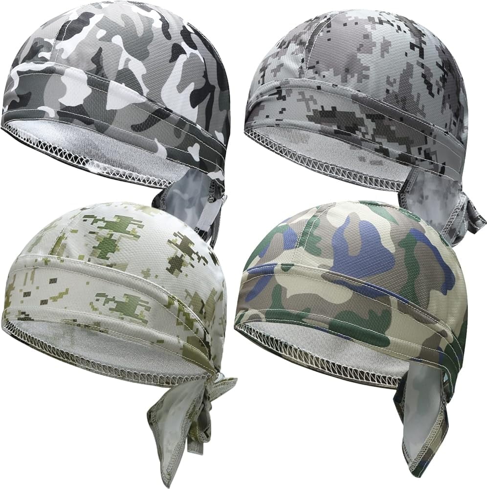 Siabmc 4 Pack Do Rags for Men - Doo Rags, Skull Caps, Durags for ...