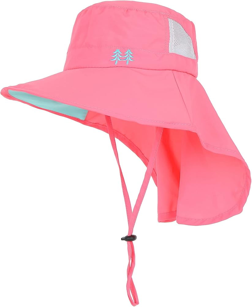 Siabmc Kids Sun Hats UPF 50+ Sun Protection Hat for Kids with Neck Flap ...