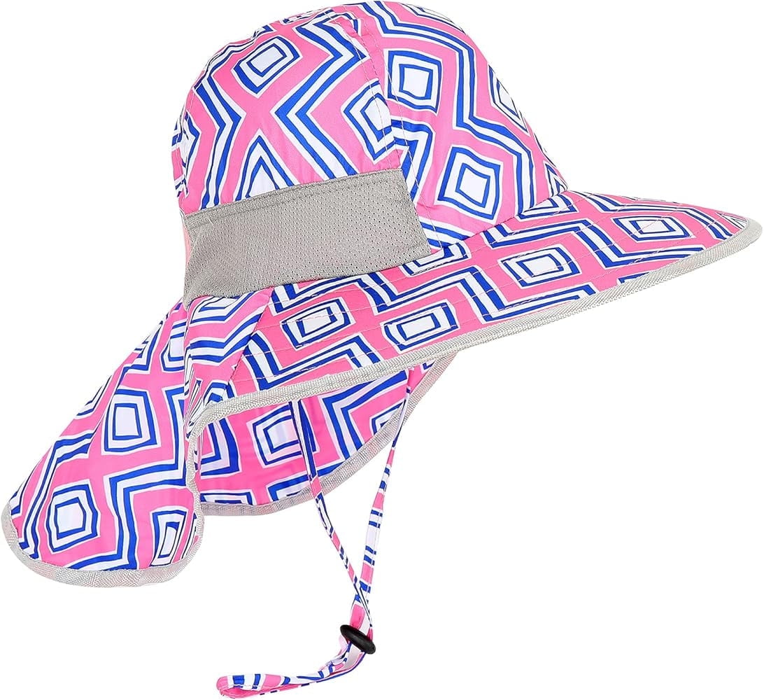 Siabmc Kids Sun Hats UPF 50+ Sun Protection Hat for Kids with Neck Flap ...