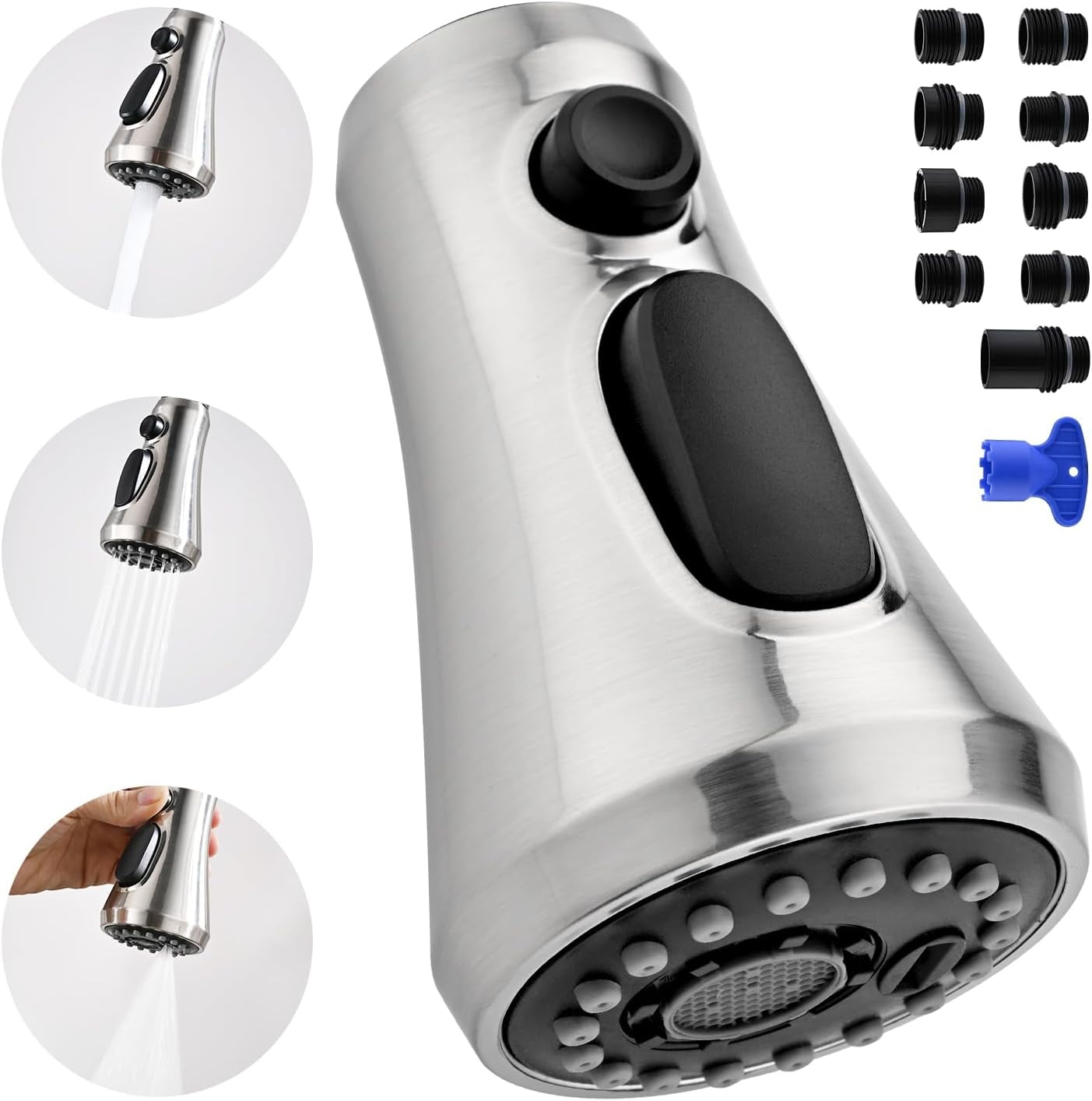 Siabmc Kitchen Faucet Head Replacement, 3-Mode (Blade Spray) Pull Down ...