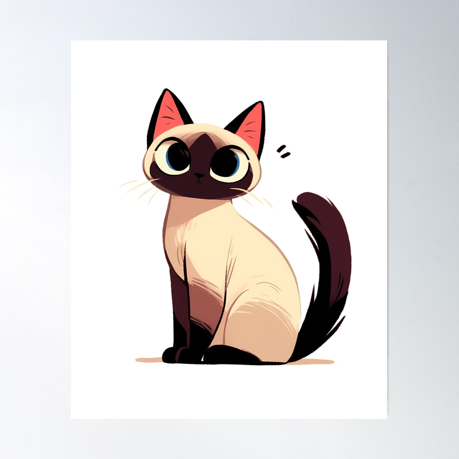 Siamese Big-Eyed Curiosity Poster Wall Art, Modern Wall Decor, 16x24 ...