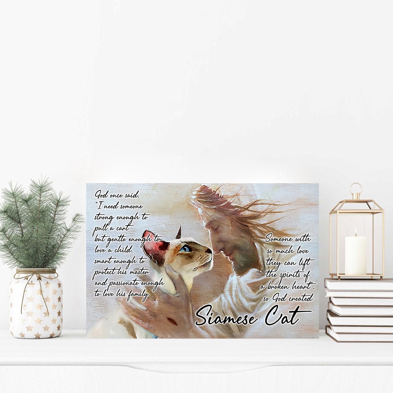 Siamese Cat And God Art Poster 24 x 36 Inch Poster - Walmart.com