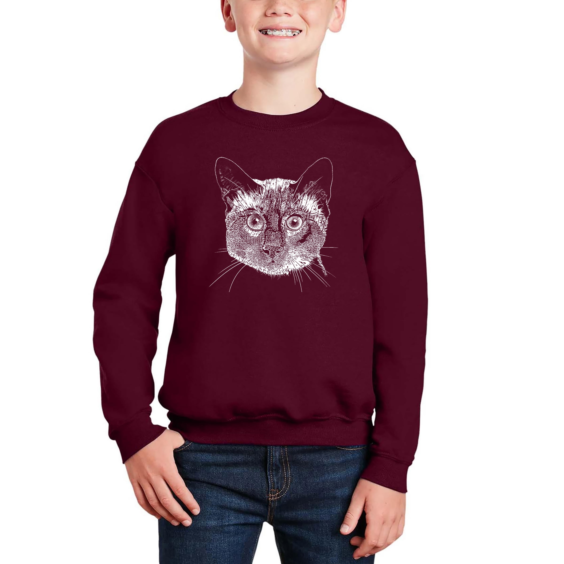 Siamese Cat - Boy's Word Art Crewneck Sweatshirt - Walmart.com