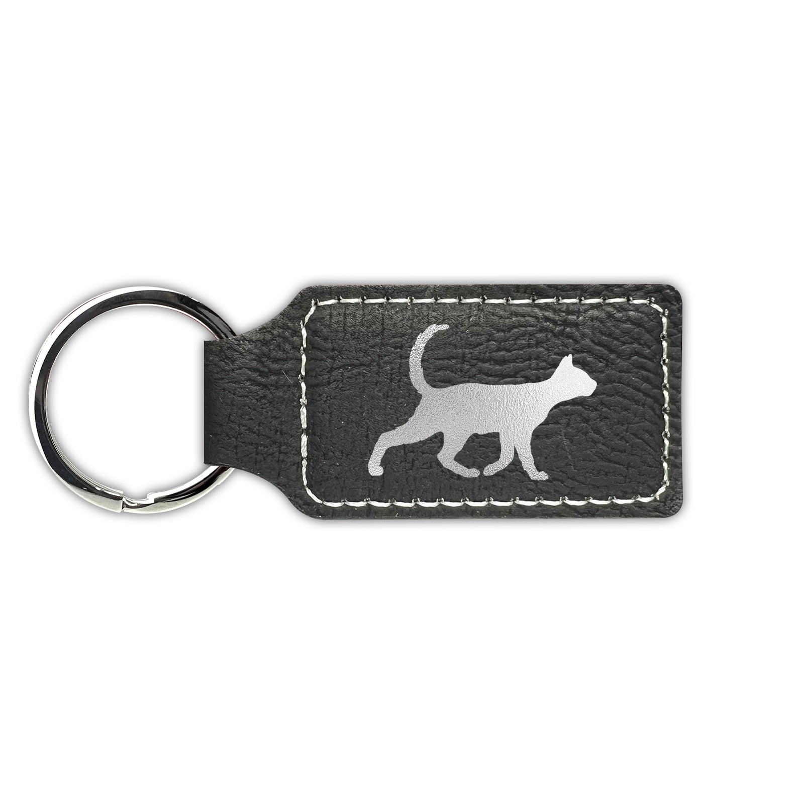 Siamese Cat Keychain Leatherette Rectangle - Laser Engraved - Many ...