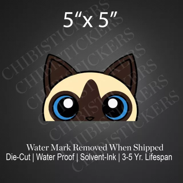 Siamese Cat Kitten Kittyanime Kawaii Sticker Cute Cat Vinyl Sticker ...