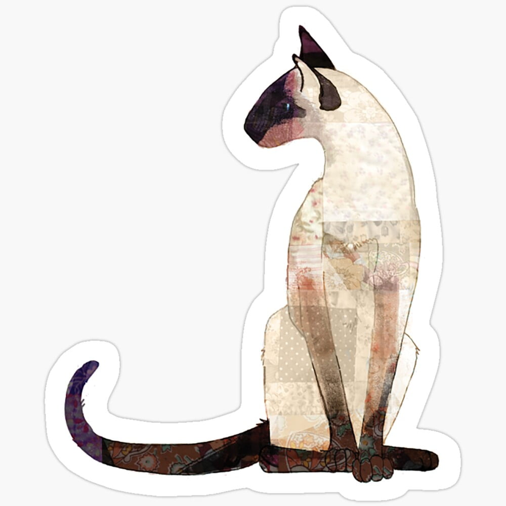 Siamese Cat Patchwork Sticker Phone Decal Water Bottle Stickers Car ...