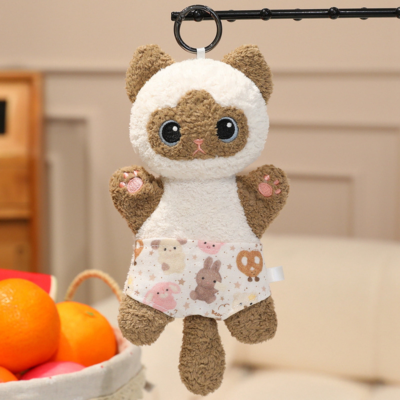 Siamese Cat Plush Keychain Mini Stuffed Animal Soft Cuddly Plush Toy ...