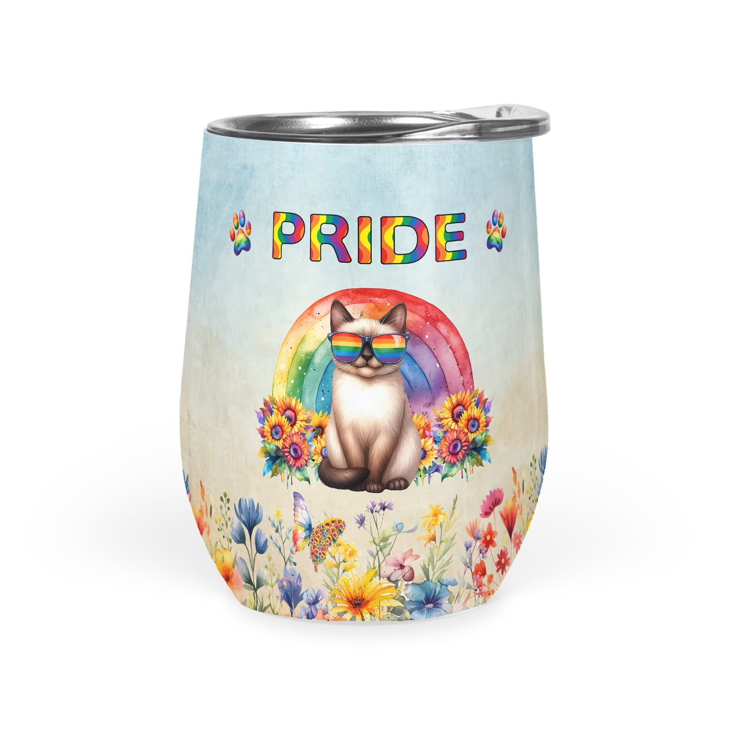 Siamese Celebrates Rainbow Pride Month LGBT LGBTQ+ 12oz Stainless Steel ...