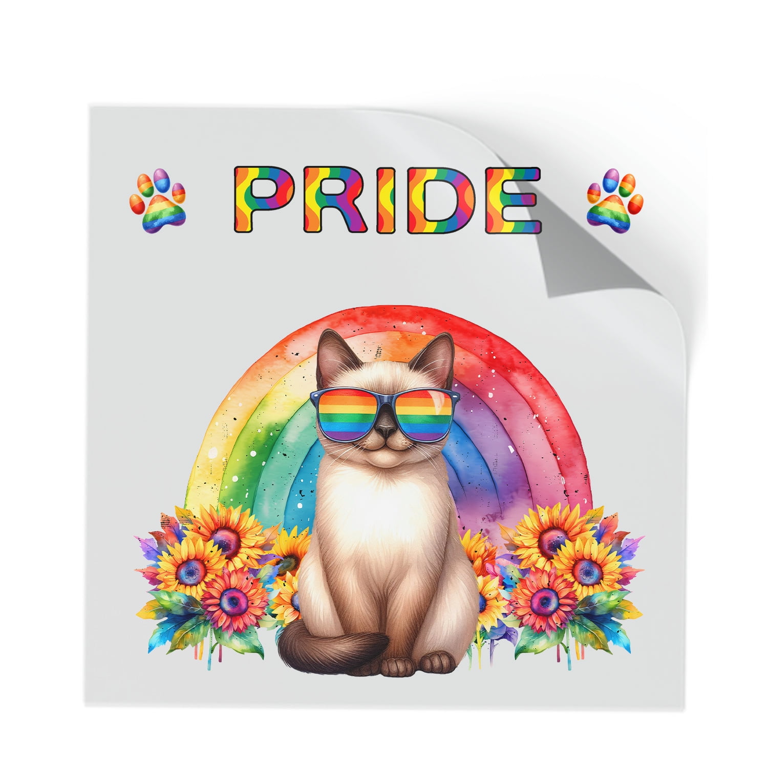 Siamese Celebrates Rainbow Pride Month LGBT LGBTQ+ Cutout Transfer ...