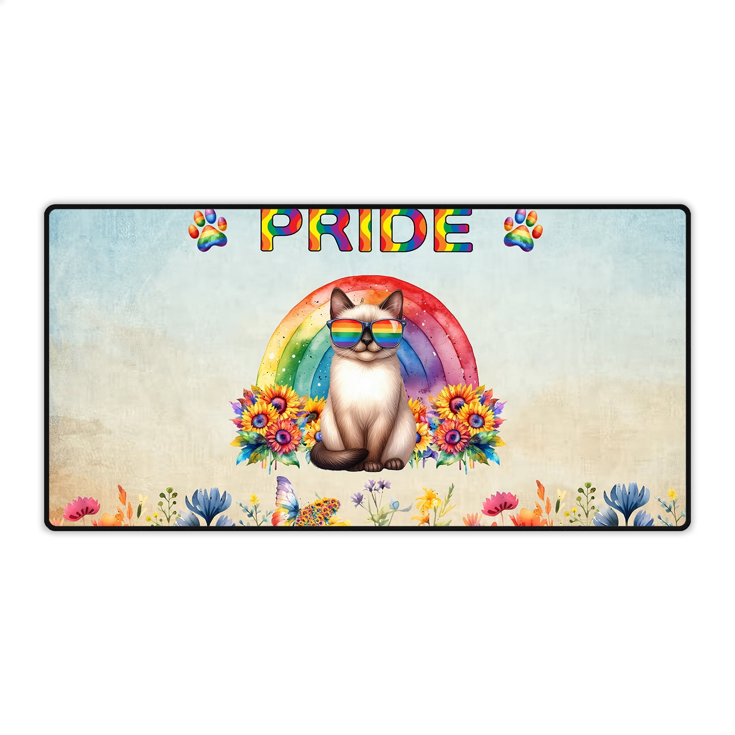 Siamese Celebrates Rainbow Pride Month LGBT LGBTQ+ Desk Mat Full ...