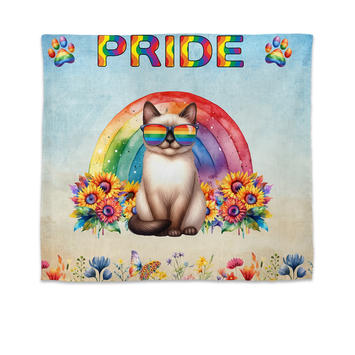 Siamese Celebrates Rainbow Pride Month LGBT LGBTQ+ Tapestry Cat Lover ...