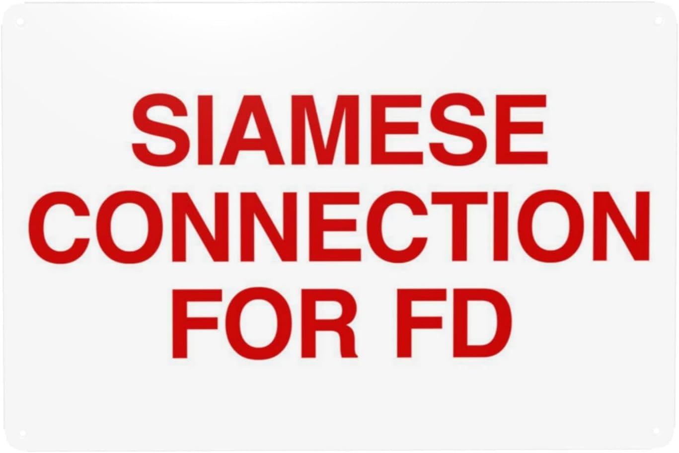Siamese Connection For FD Sign, Fire Safety Metal Warning Sign, Caution ...
