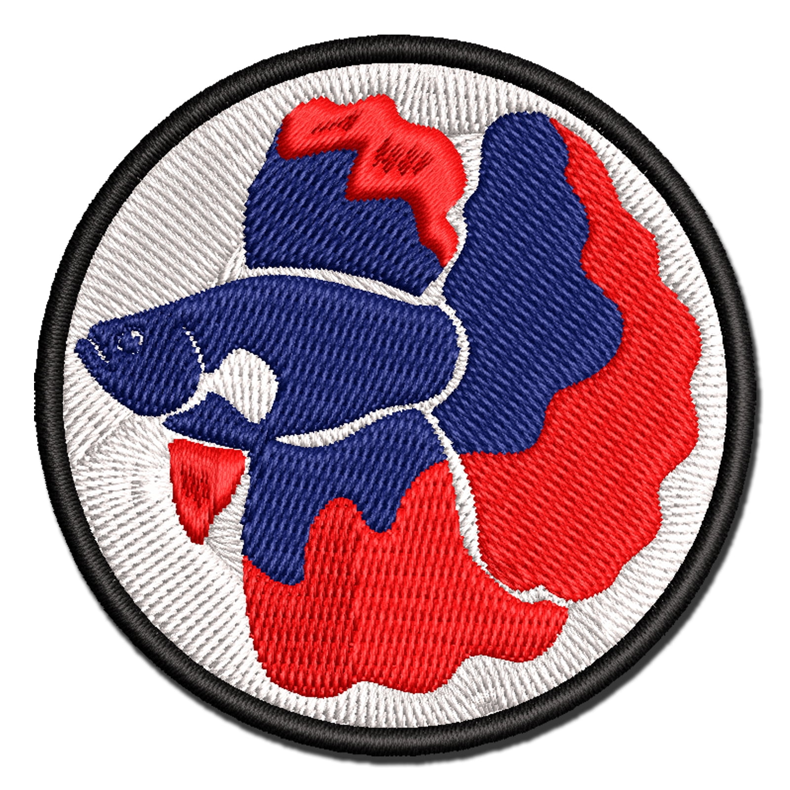 Siamese Fighting Fish Betta Splendens with Large Fins Applique Multi ...