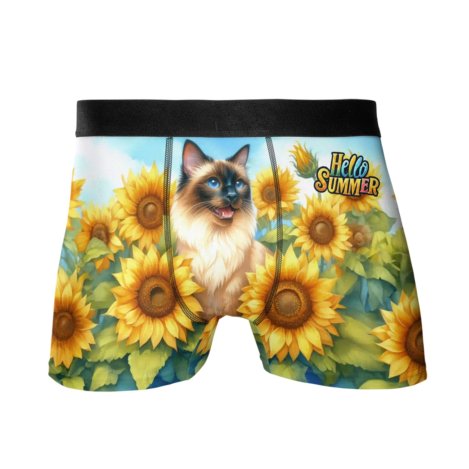 Siamese Hello Summer Sunshine Sunflowers Spring Retro Vintage All Over ...