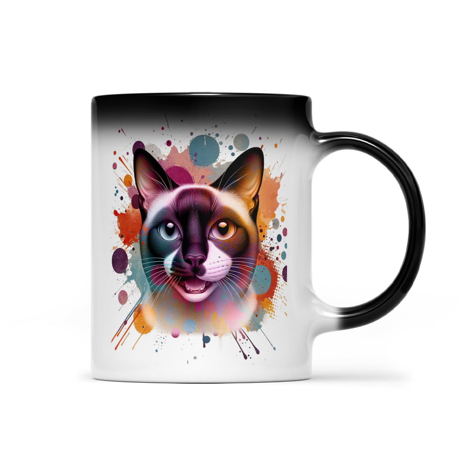 Siamese Portrait Watercolor Vintage Retro Styles Heat Color Changing ...