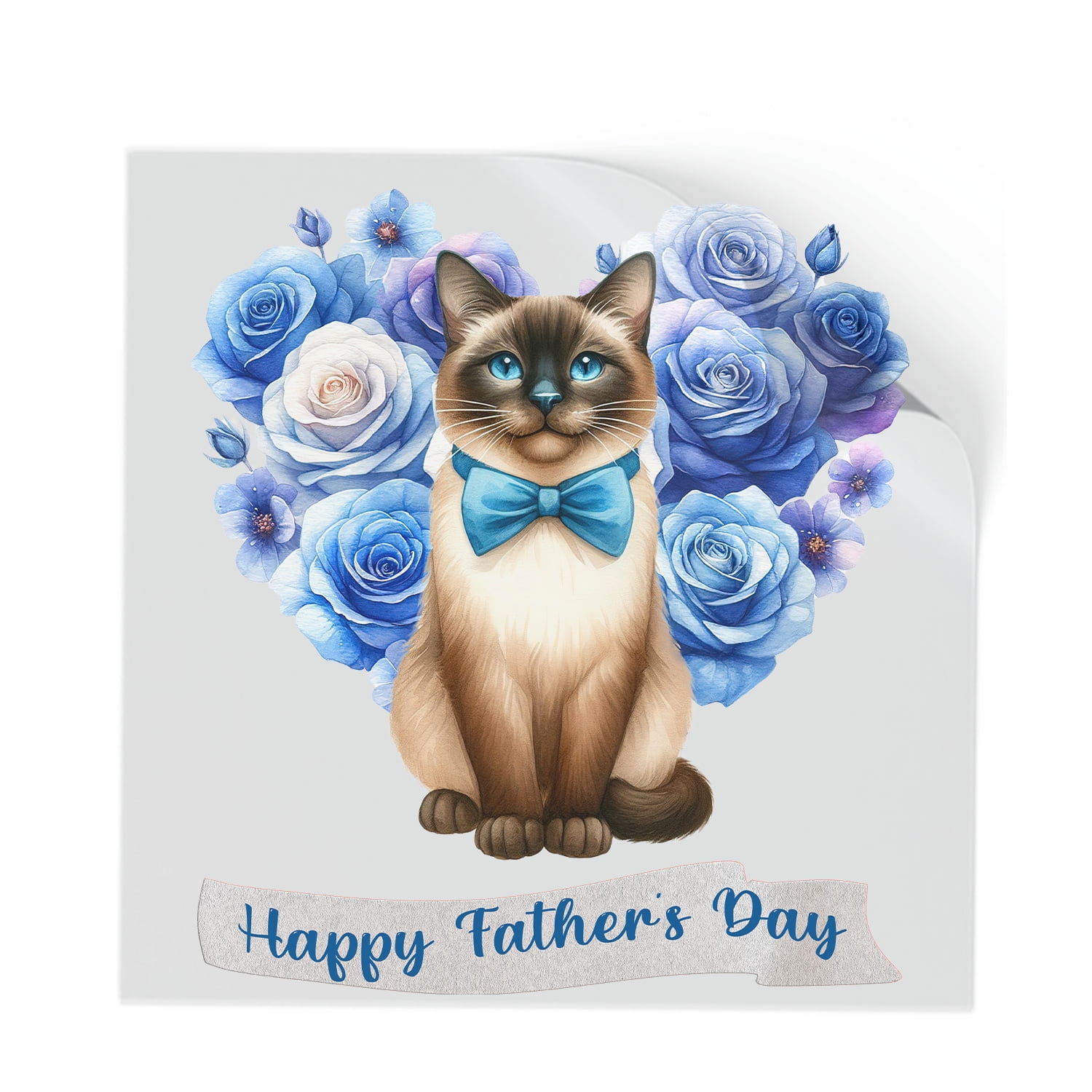 Siamese Proud Dad Happy Father's Day Cutout Transfer Sticker Cat Lover ...