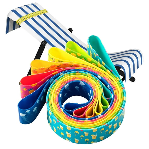 8 Pcs Towel Bands for Beach Chairs 2 Sizes Silicone Beach Towel Clips ...