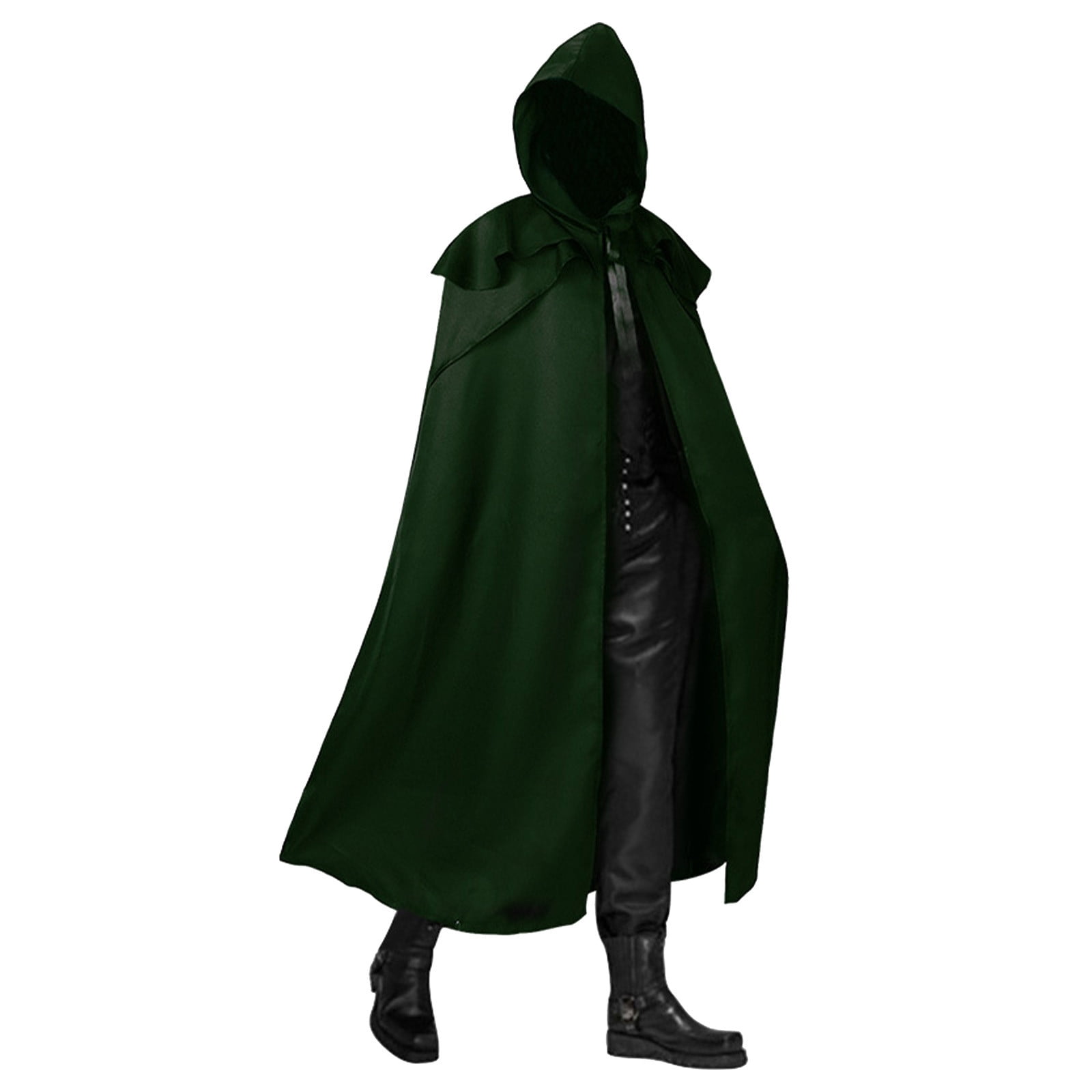 Siaonvr 2024 Men's COS Solid Colour Masquerade Dress Up Cloak Hooded ...