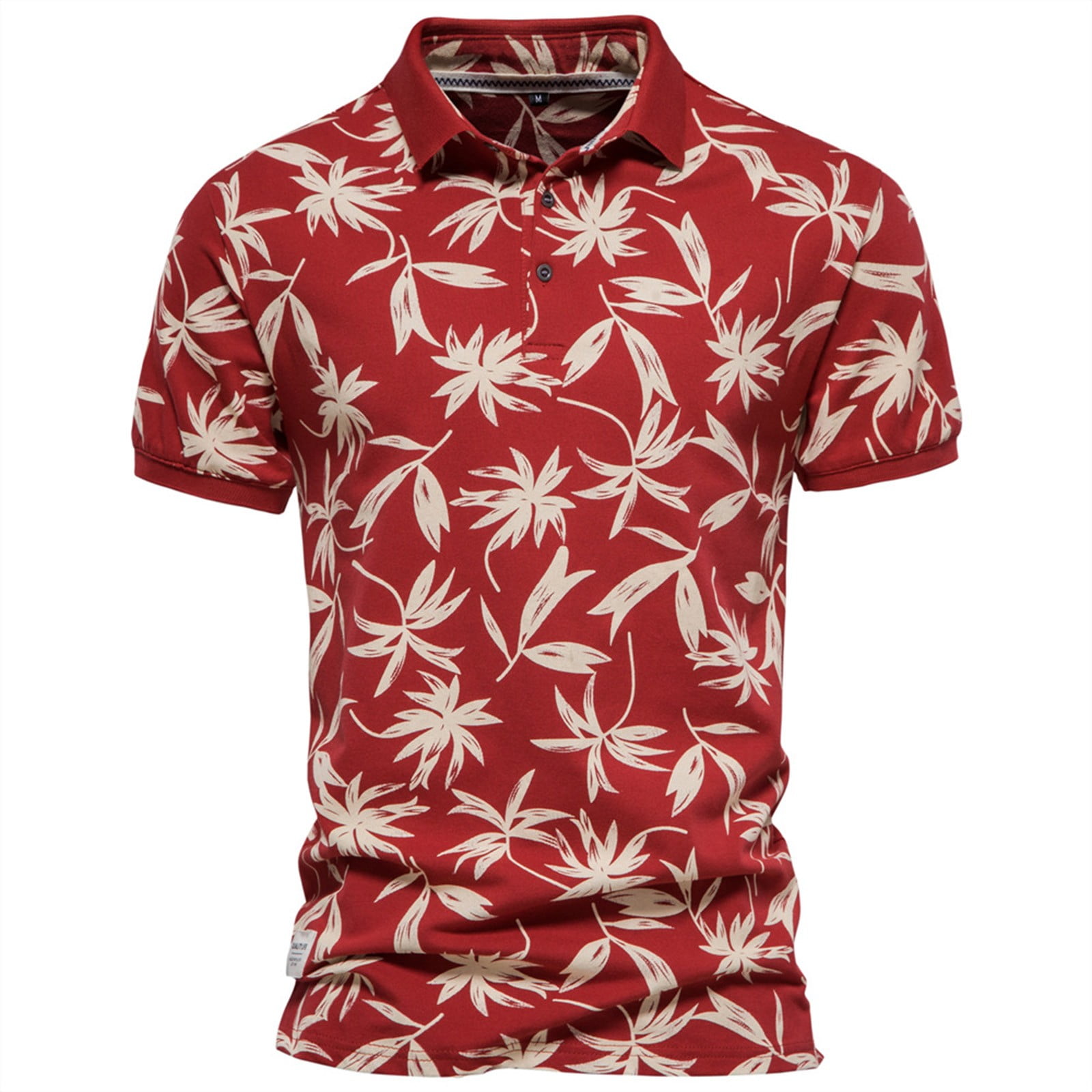 Siaonvr Mens And Big Polo Shirt Mens Summer Lapel Leaf Collar Casual
