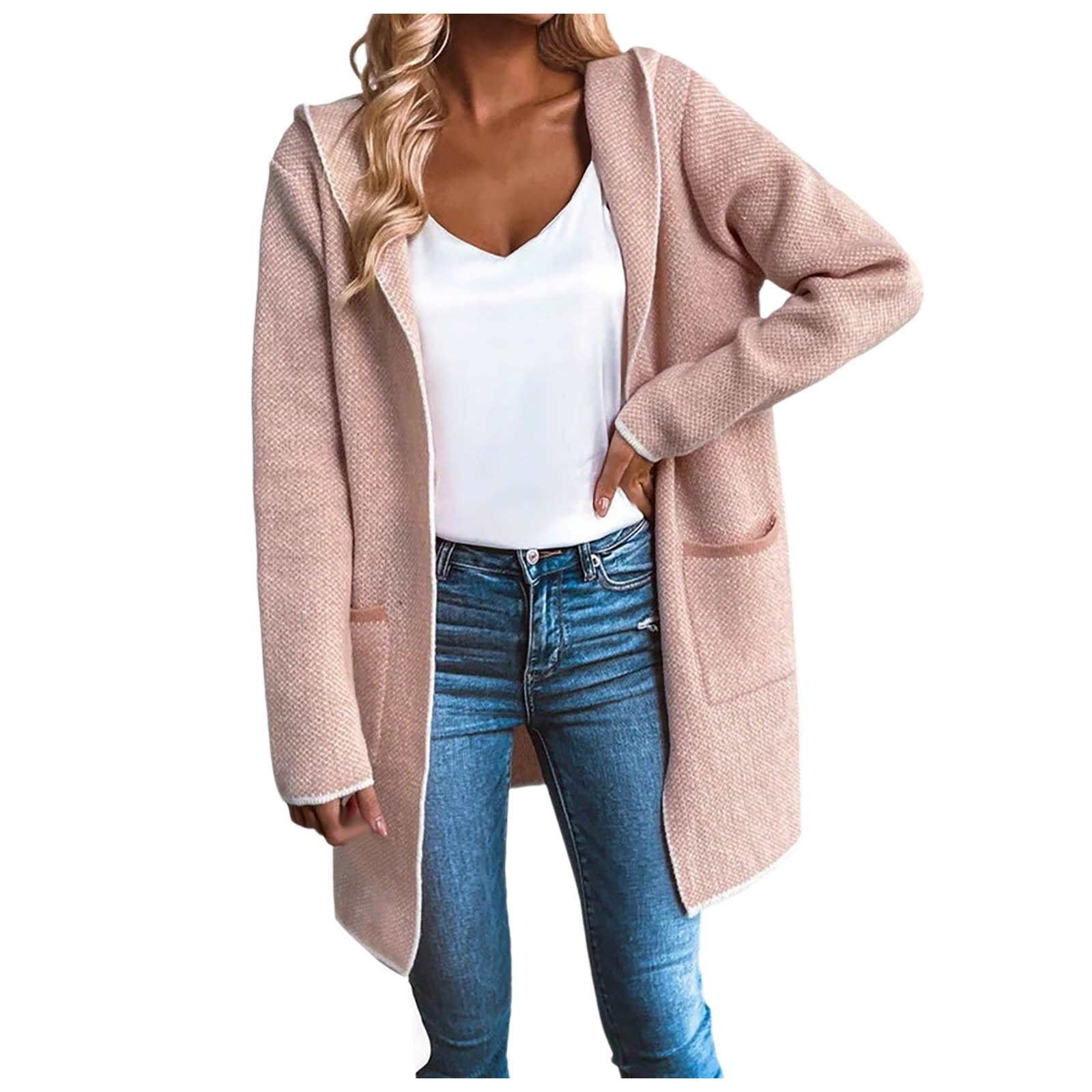Siaonvr Women's 2024 Fall Long Sleeve Open Front Contrast Cardigan ...