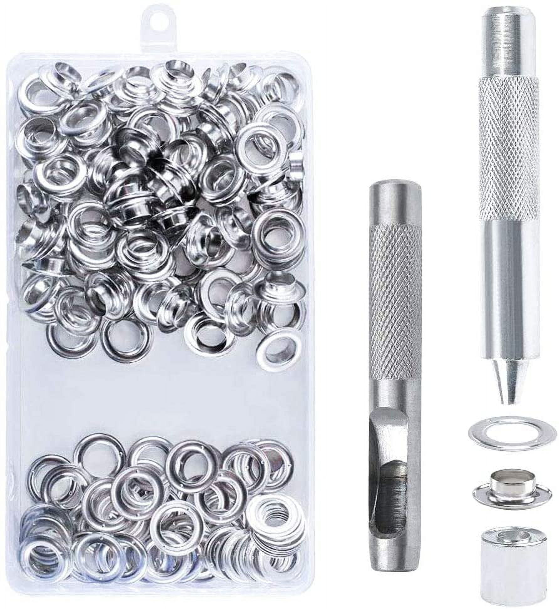 Siateml 100pcs Eyelet Sets 14mm Grommet Kit Eyelets Tools Metal Grommet ...